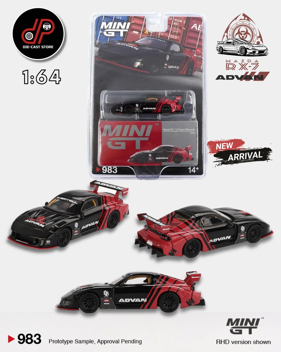 MGT00983 MAZDA RX-7 LB-SUPER SILHOUETTE ADVAN – DP Die Cast Store