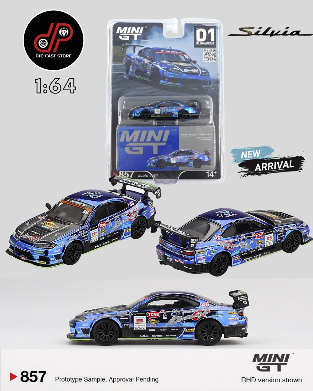 MGT00857 NISSAN SILVIA (S15) D-MAX #46 D-MAX RACING 2023 D1 GRAND PRIX ...